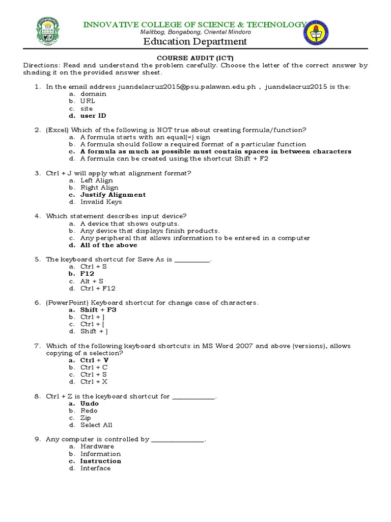 Day 2 Answer Key | PDF | Computer Keyboard | Graphical User Interfaces