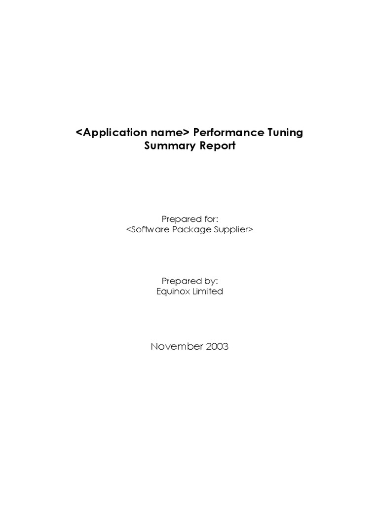 Sample Performance Tuning Report Leeke | PDF | Databases | Database Index