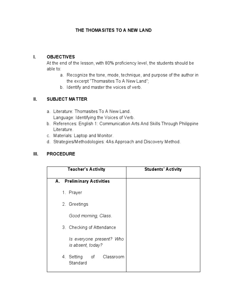 The Thomasites To A New Land | PDF | Communication | Linguistics