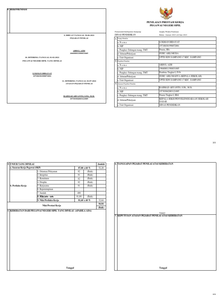 Contoh Scan SKP 2021 | PDF