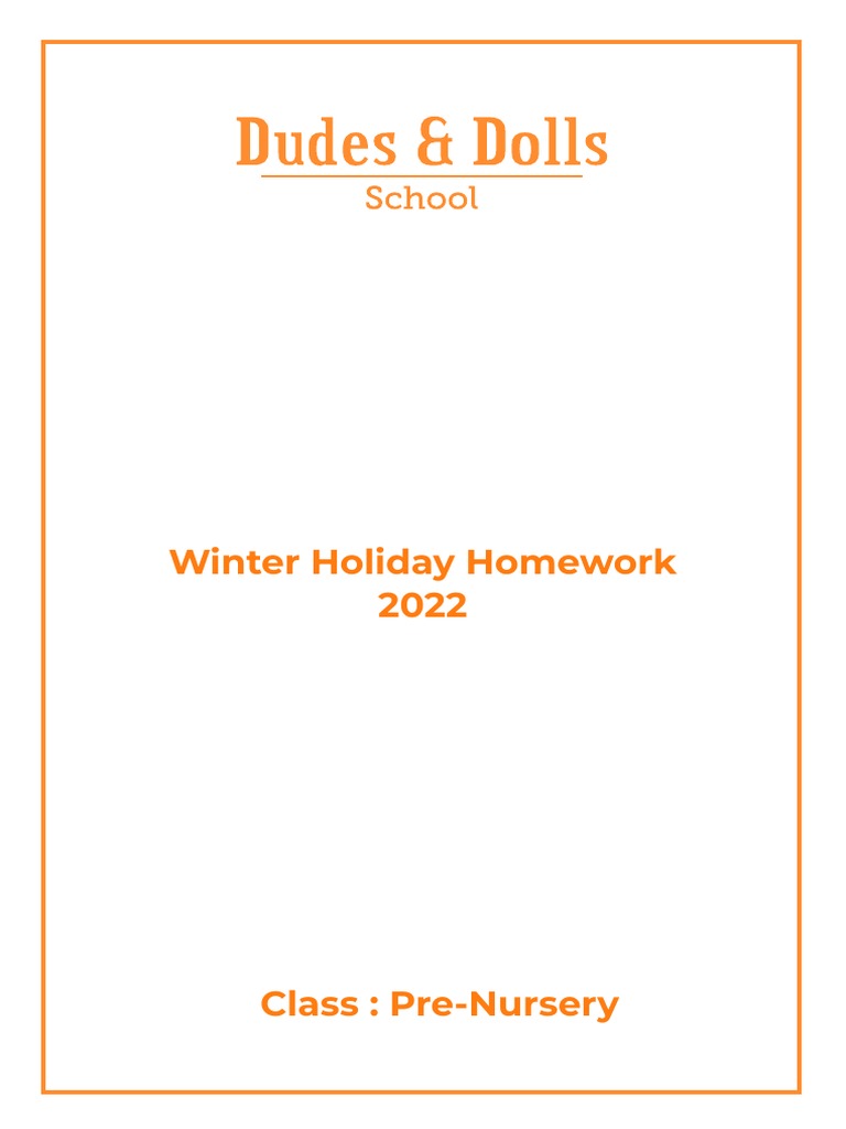 Holiday Homework Pre-Nursery Worksheet | PDF | Behavioural Sciences ...