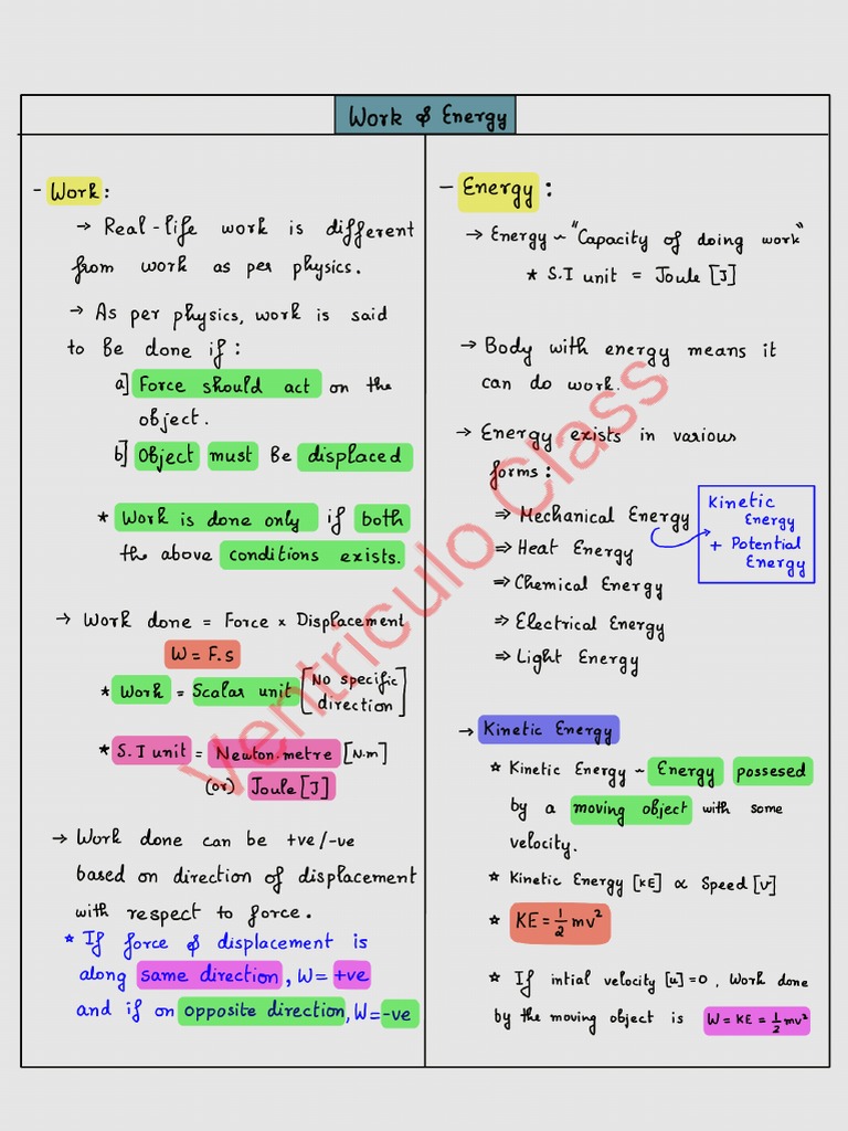 Work&Energy Notes For NDA | PDF