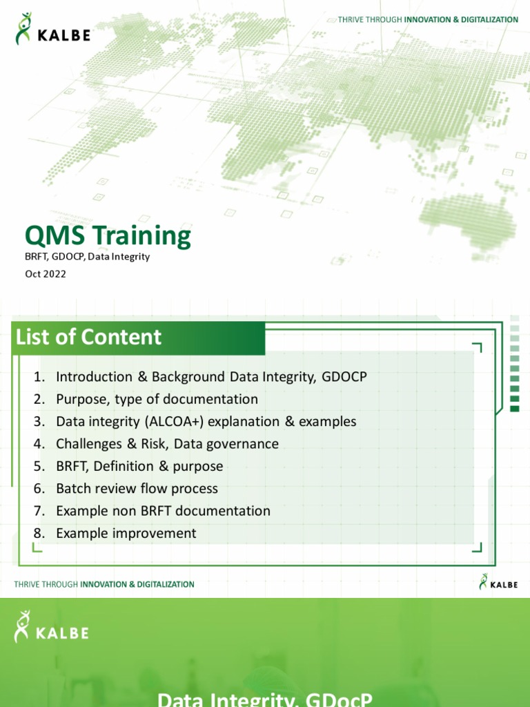 Module BRFT, GDocP & Data Integrity 18 Oct 2022 | PDF | Data ...