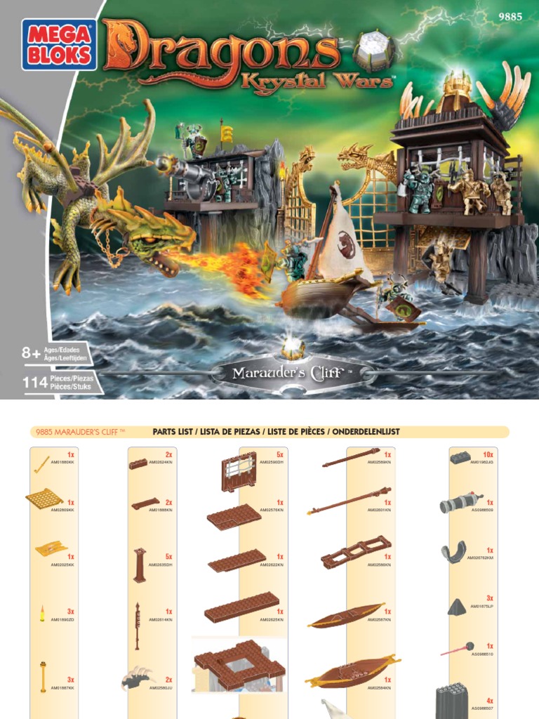 Mega Bloks - Dragons Krystal Wars - 9885 - Marauders Cliff | PDF ...