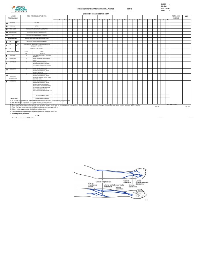 Form Monitoring Cateter IV Perifer | PDF