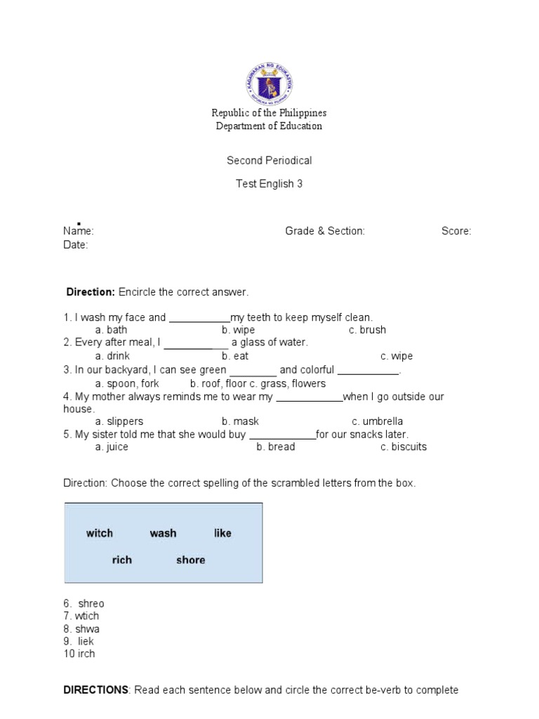 Direction: Encircle The Correct Answer | PDF | Linguistics