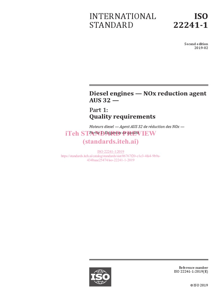 Iso 22241 1 2019 | PDF | Chemistry | Chemical Substances