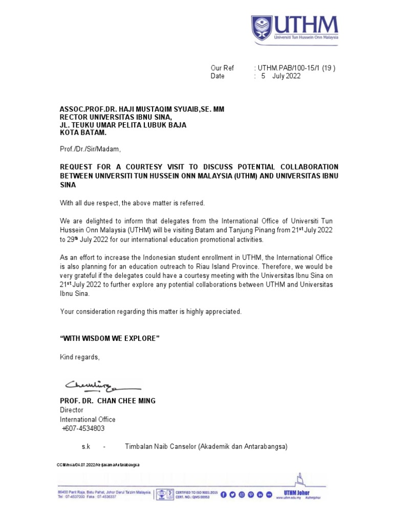 Courtesy Visit Ibnu Sina | PDF