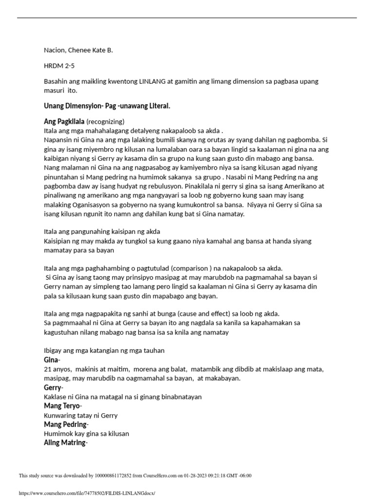 Fildis Linlang | PDF