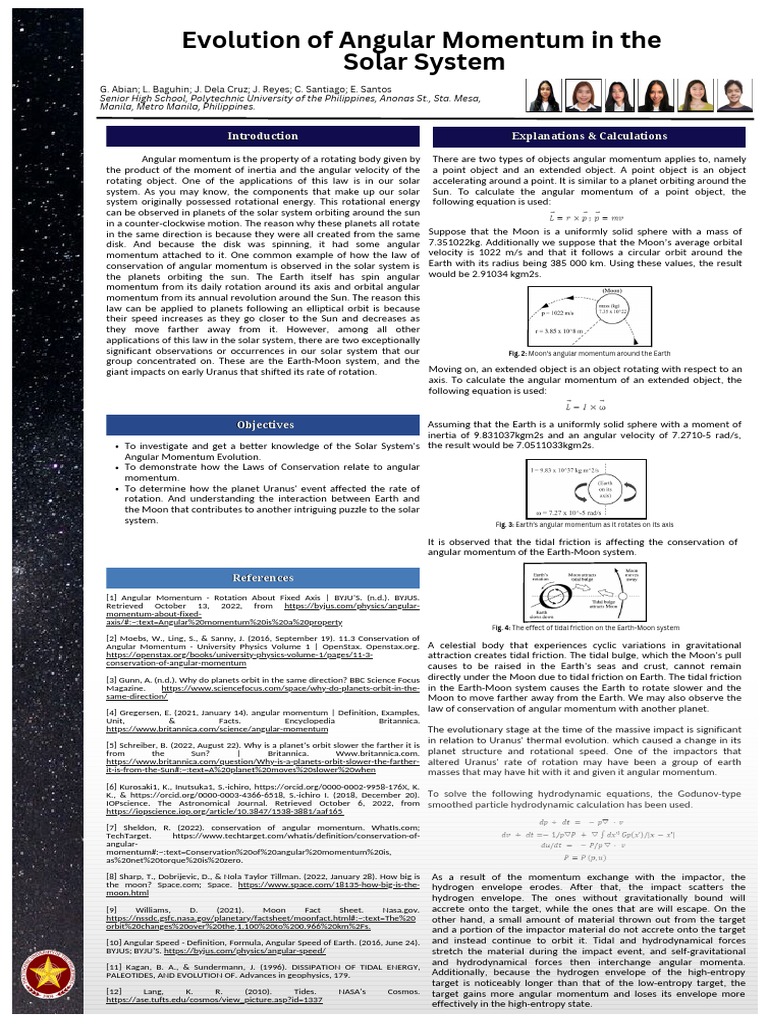 Physics Group 3 Poster | PDF | Angular Momentum | Rotation Around A Fixed Axis