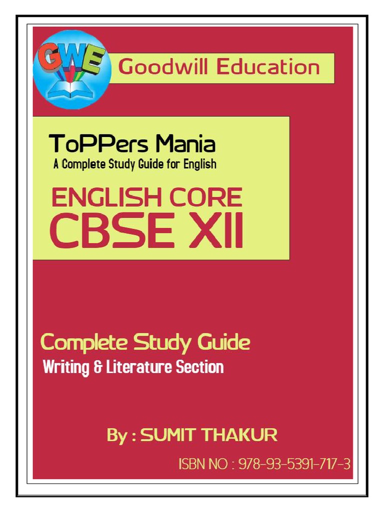 English Core Toppers Mania XII | PDF | Reading Comprehension