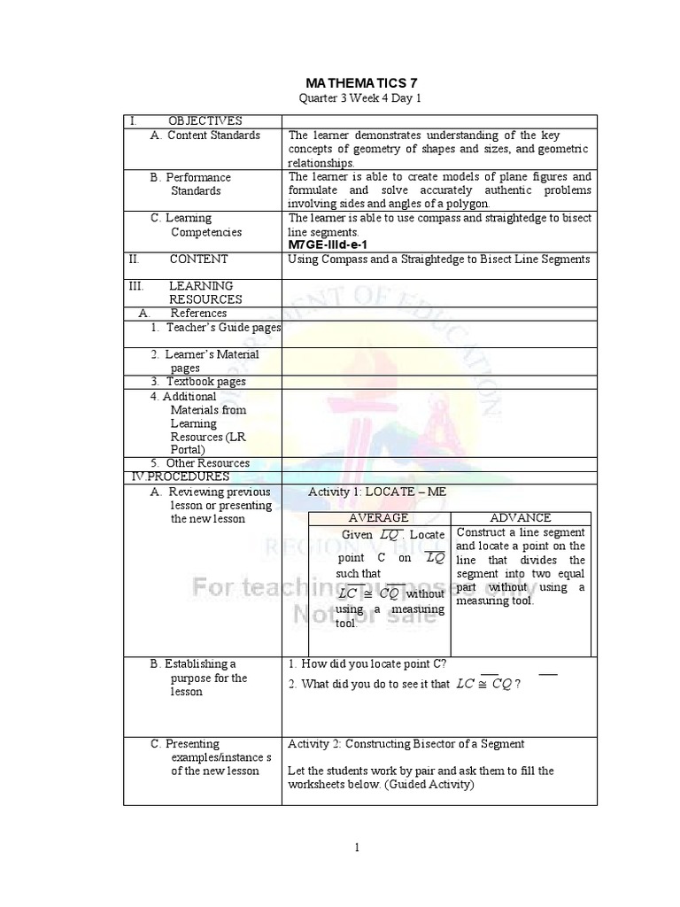 Bisecting Line Segments with Compass and Straightedge | PDF | Geometry ...