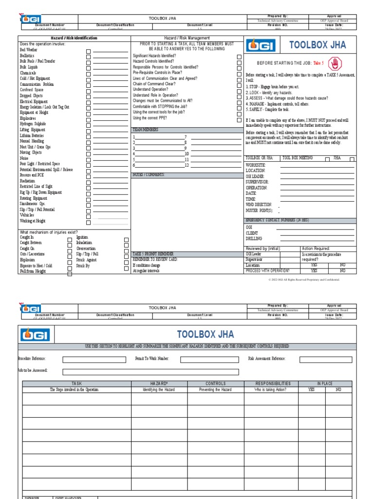 JHA Form | PDF | Working Conditions | Occupational Safety And Health