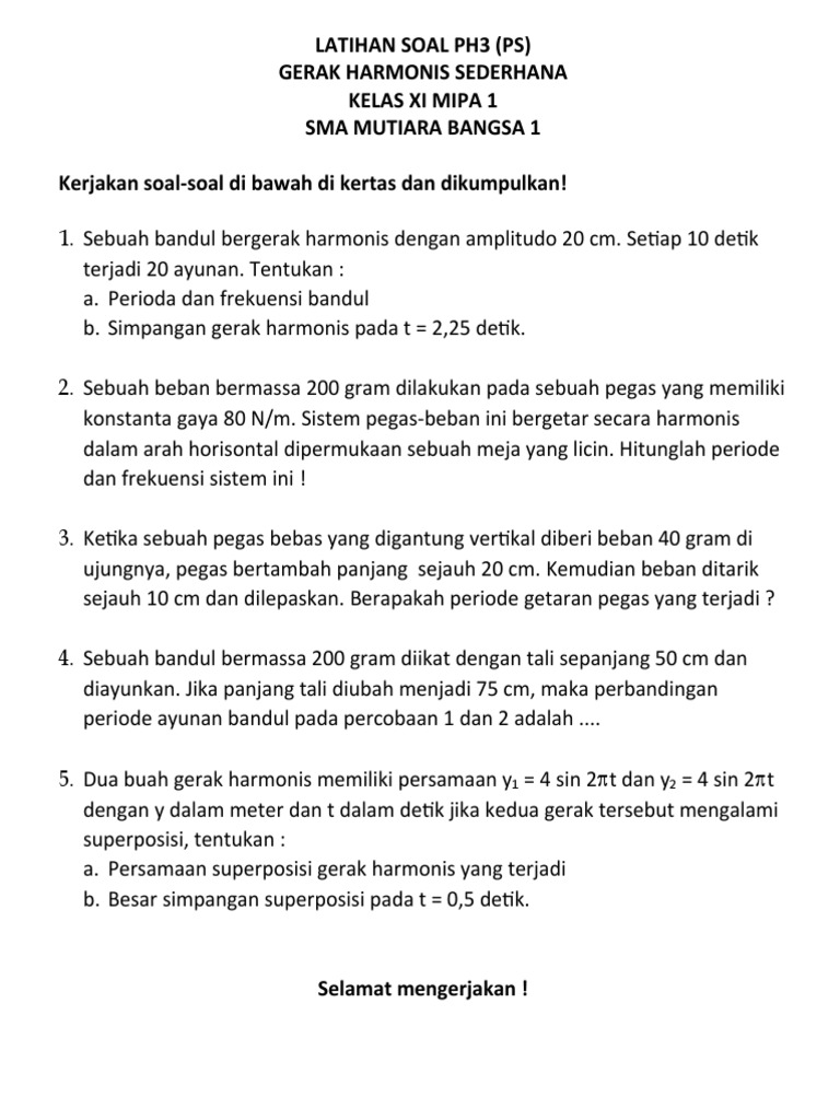 Latihan Soal PH3 | PDF