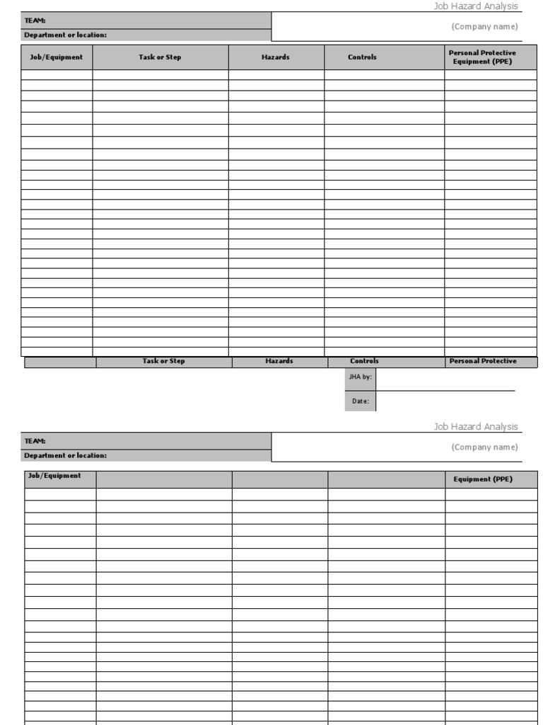 Sample JHA | PDF | Personal Protective Equipment | Safety