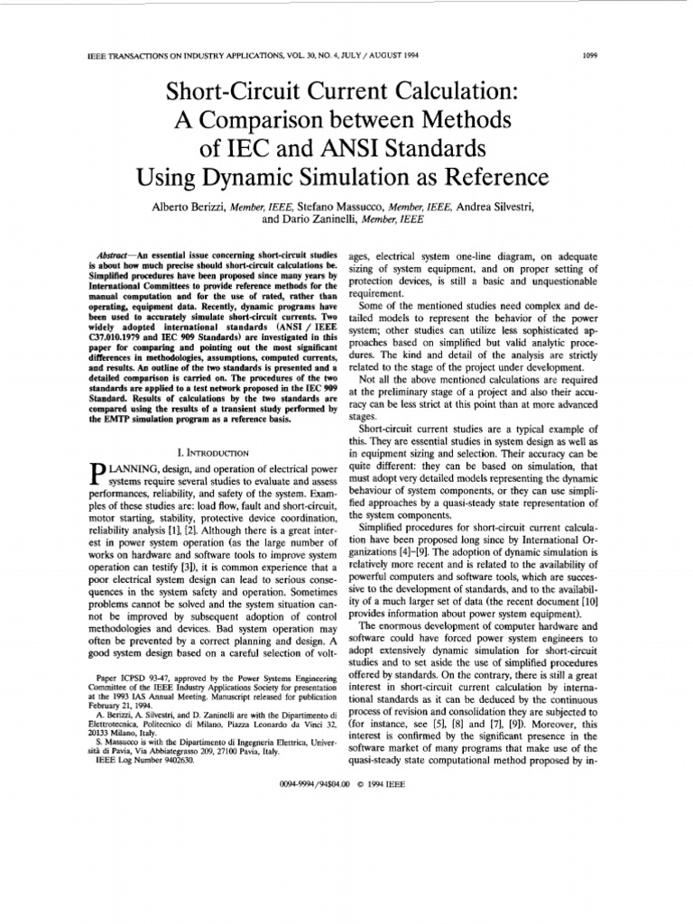 Short Circuit Current Calculation | PDF | Electric Motor | Electrical ...