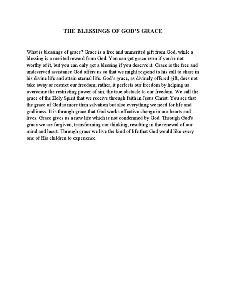 The Blessings of God (Reflection No.2) | PDF