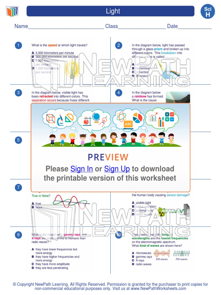 Worksheet Science Grade 8 Light 1 0 | PDF | Mass Media | Government ...