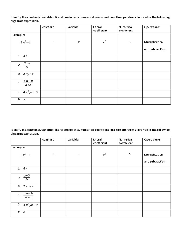 Identify The Constants | PDF | Variable (Mathematics) | Multiplication