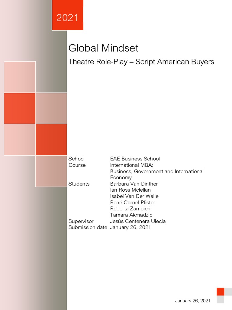 Global Mindset - Role Play - Script American Buyers | PDF | Plastic ...