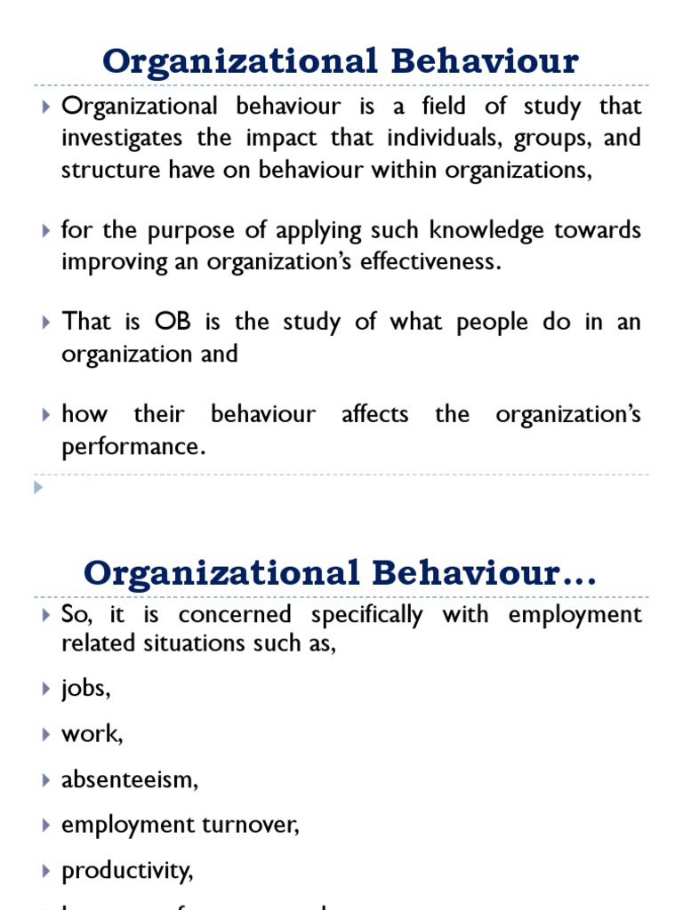 Understanding Organizational Behaviour: A Comprehensive Overview of the ... Understanding Organizational Behaviour: A Comprehensive Overview of the ...