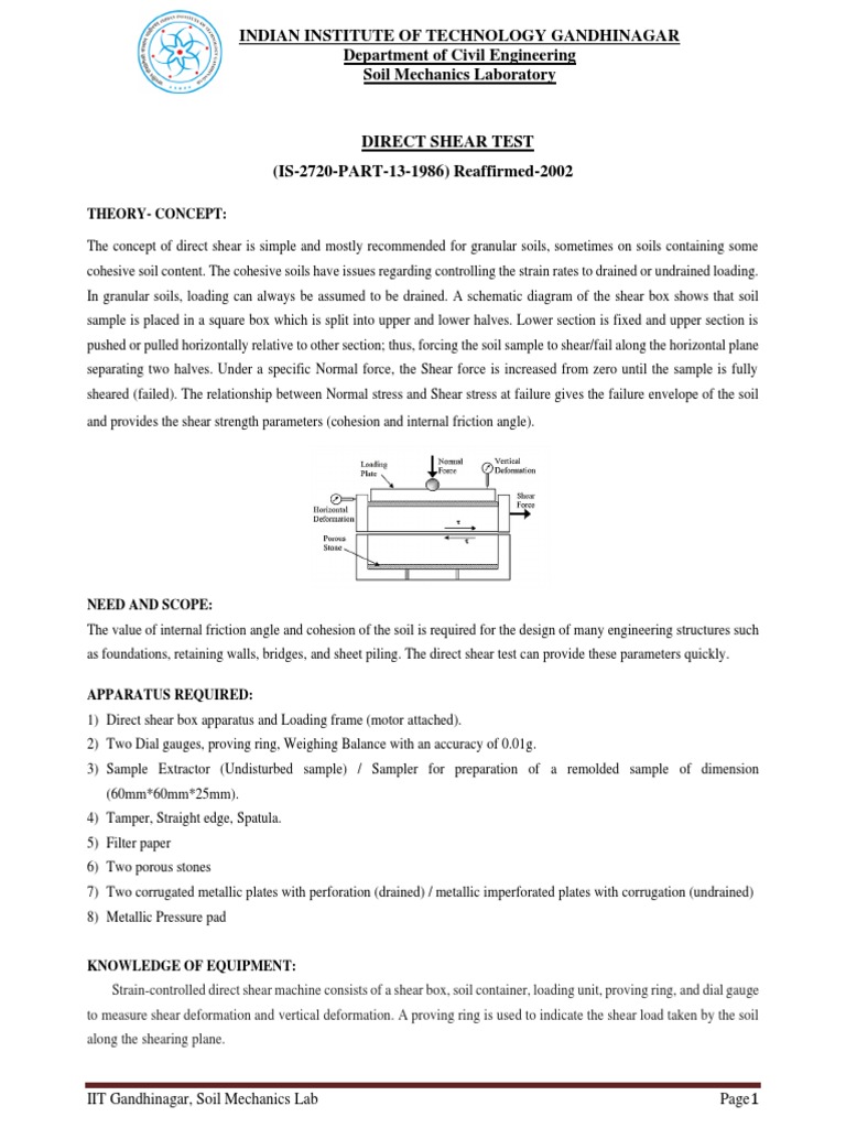 Direct Shear Test | PDF