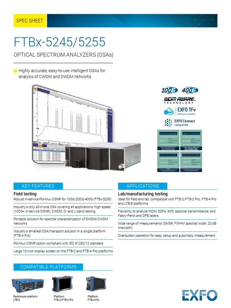 Exfo 5245 Osa | PDF | Wavelength Division Multiplexing | Computer Science