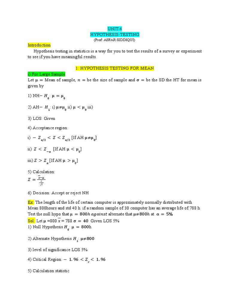 Hypothesis Testing in Statistics | PDF | Statistical Significance ...