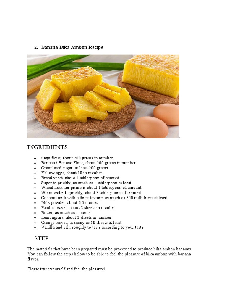 Bika Ambon | PDF | Breads | Coconut Milk