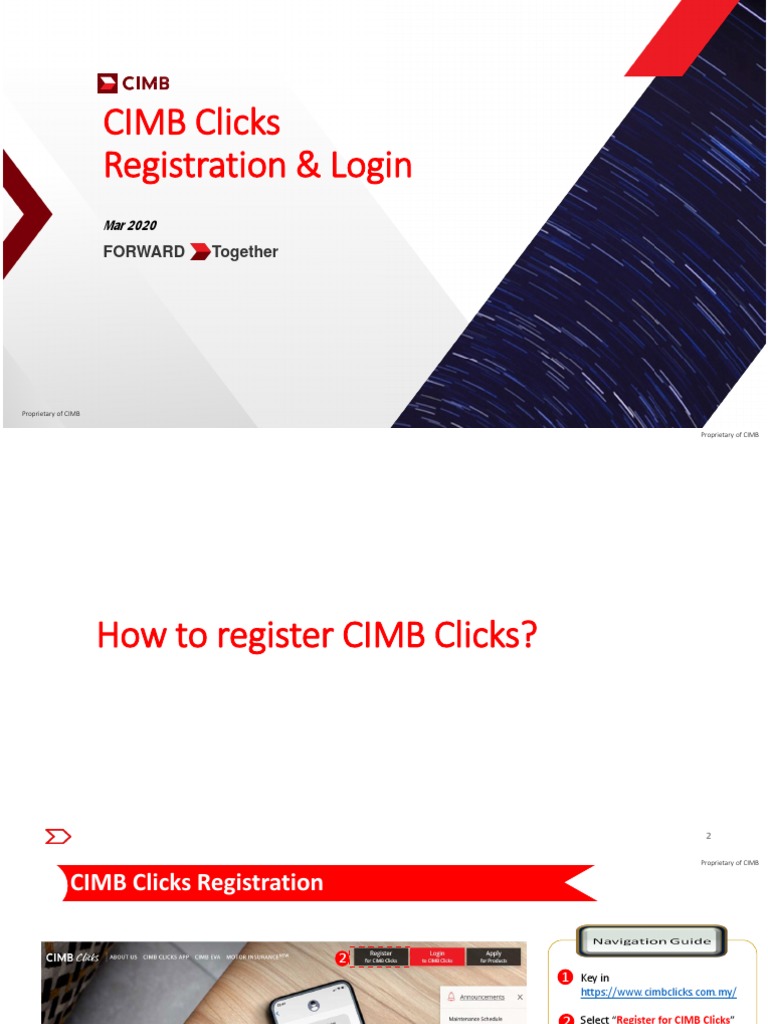 Cimb Clicks Registration Login Guide Eng | PDF | Login | Automated ...