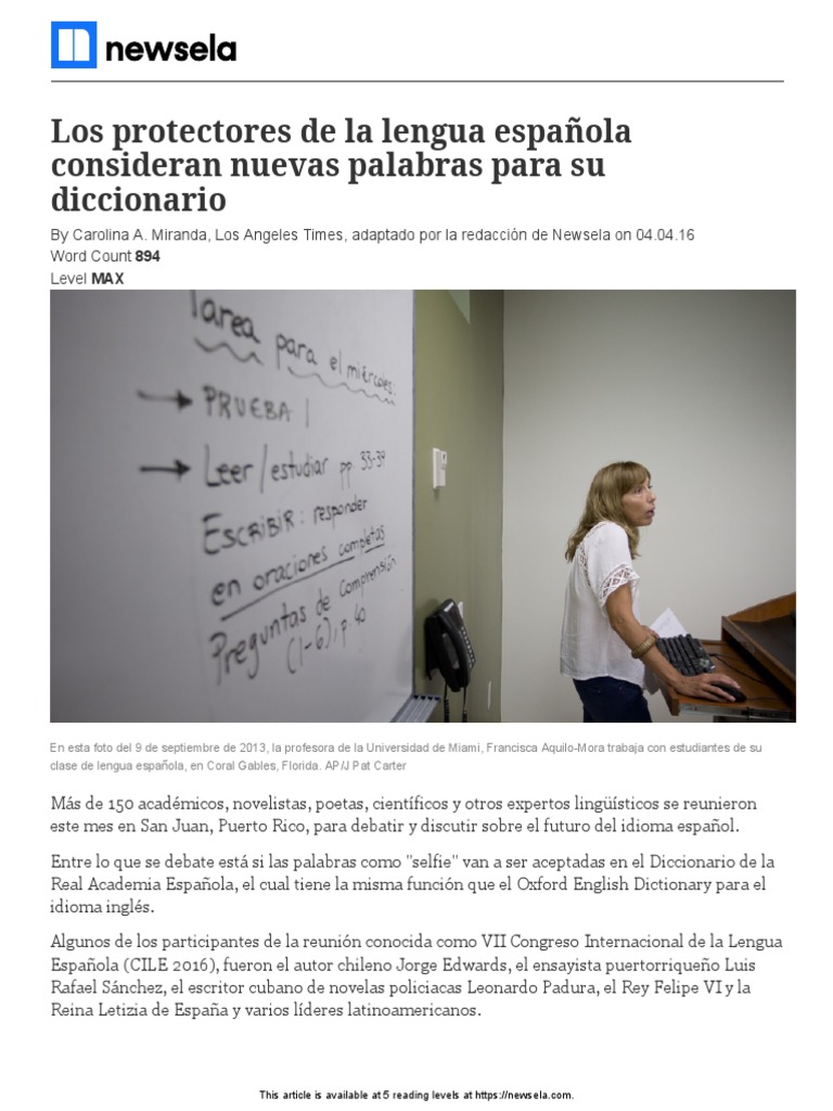 Palabras Nuevas en El Español - Avanzado | PDF | Lengua española ...