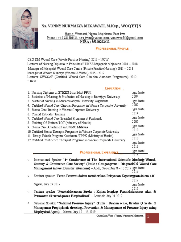 CV Bu Vony | PDF | Wound | Epidemiology