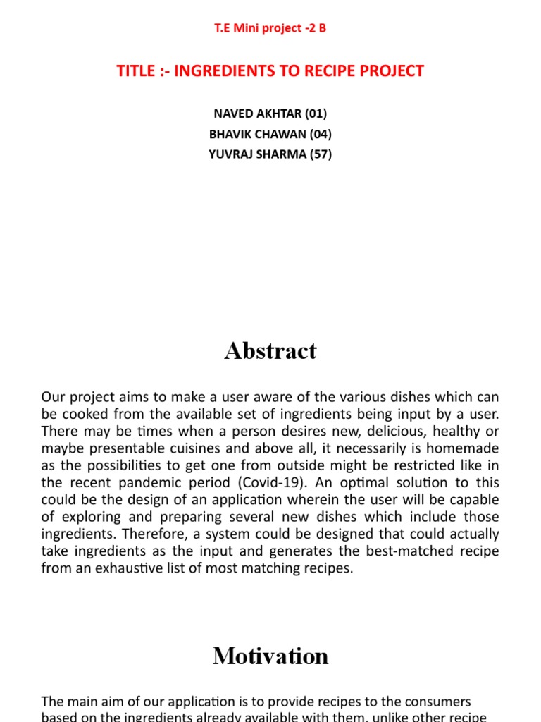 An Ingredients Based Recipe Recommendation System Pdf Recipe Applied Mathematics