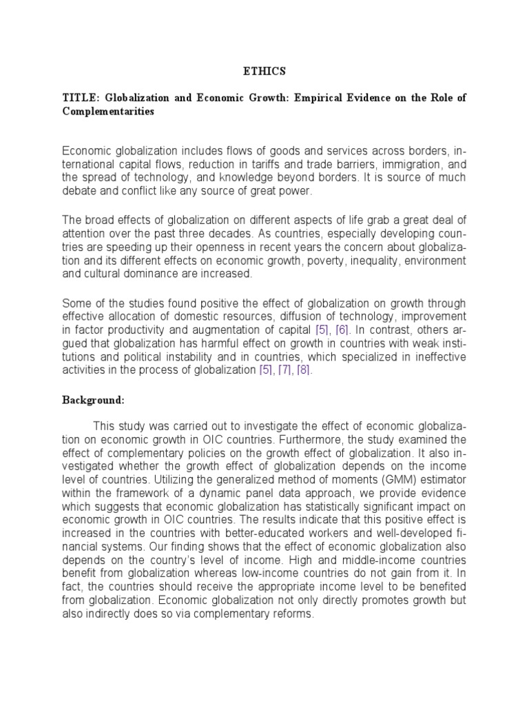 Ethics | PDF | Economic Growth | Globalization