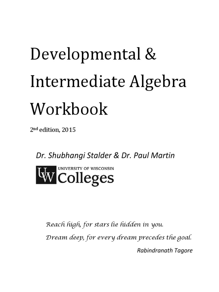 Dokumen - Tips - Developmental Intermediate Algebra Workbook | PDF | Area | Numbers