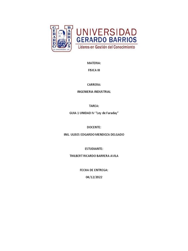 Caratula UGB | PDF | Inductor | Inducción electromagnética