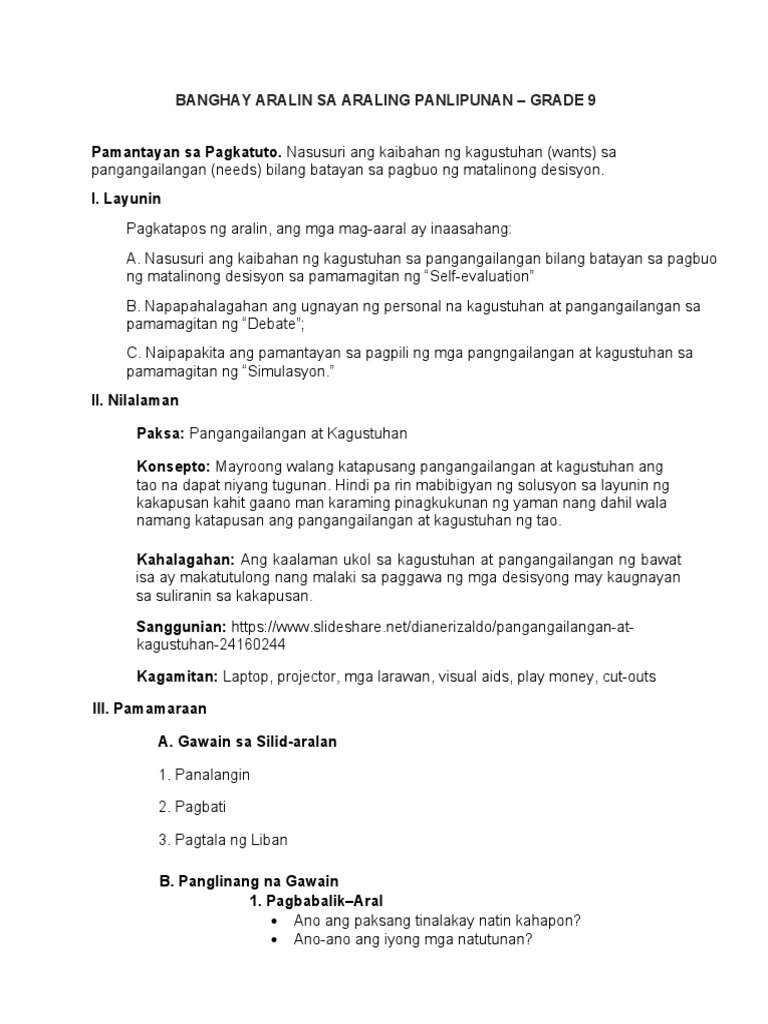 Semi-Detailed Lesson Plan - Araling Panlipunan | PDF
