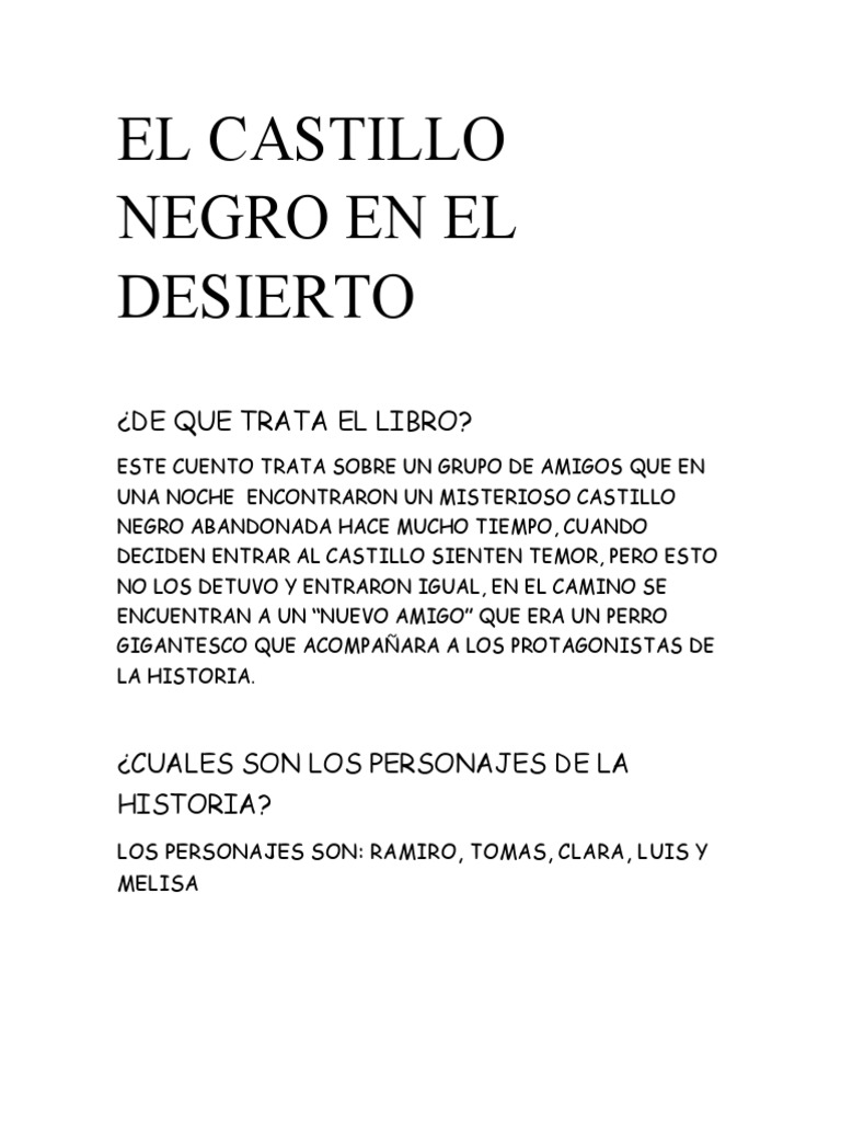 El Castillo Negro en El Desierto | PDF