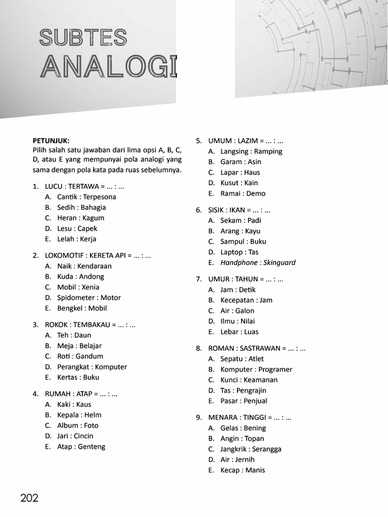 ANALOGI Soal Dan Pemabahasan | PDF