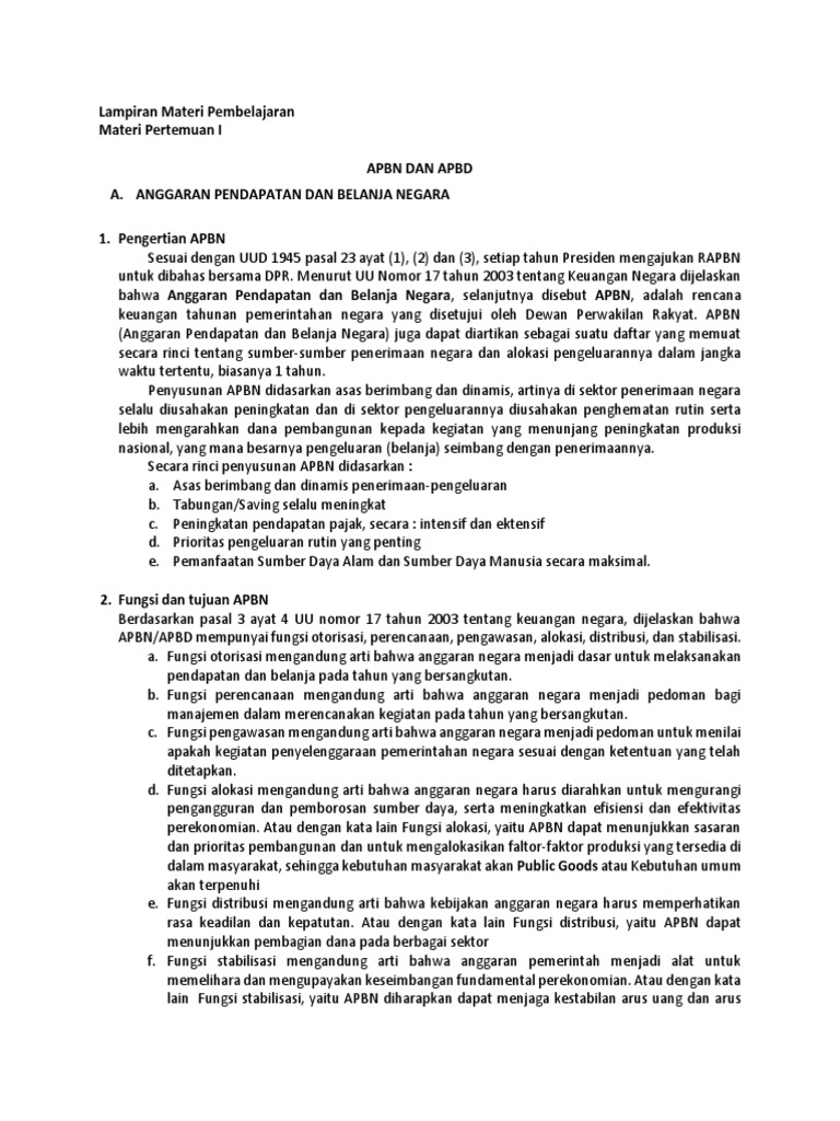 Materi Apbn Dan Apbd | PDF