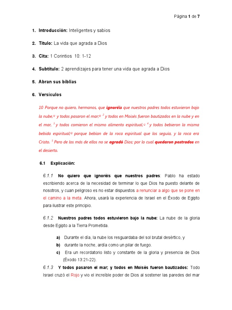 1 Corintios 10 1-10 | PDF | Libro del éxodo | Jesús