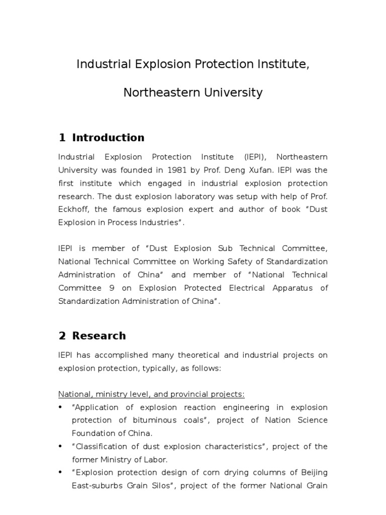 Industrial Explosion Protection Institute | Explosion | Combustion