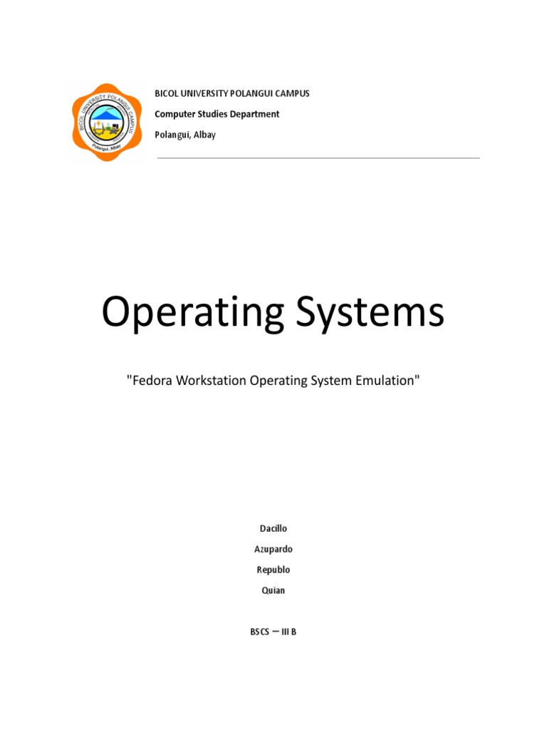 Operating Systems: "Fedora Workstation Operating System Emulation" | PDF