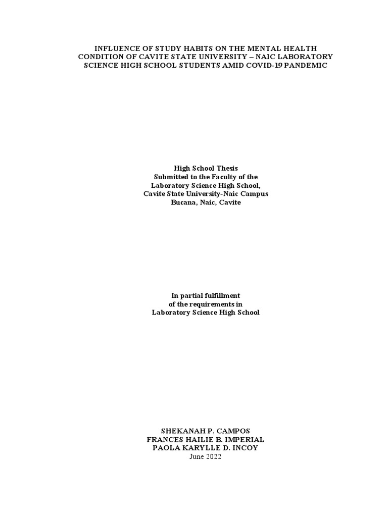 Research g10 | PDF | Mental Health | Depression (Mood)