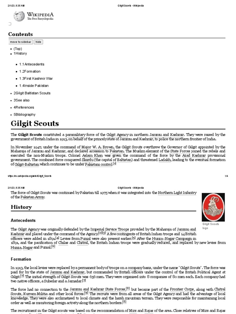 Gilgit Scouts | PDF | Kashmir | Pakistan
