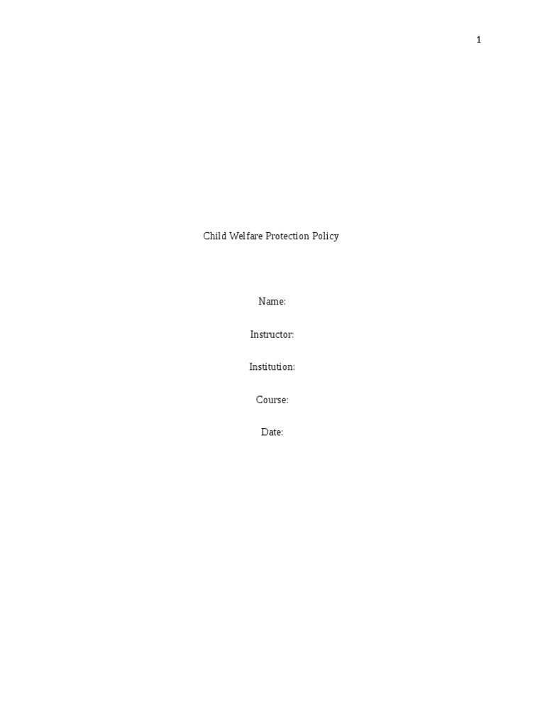 Child Welfare Protection Policy Overview | PDF | Child Abuse | Child ...