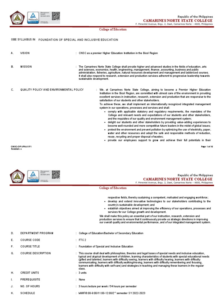 NCP FTC 2 Syllabus 2022 2023 | PDF | Teaching Method | Learning