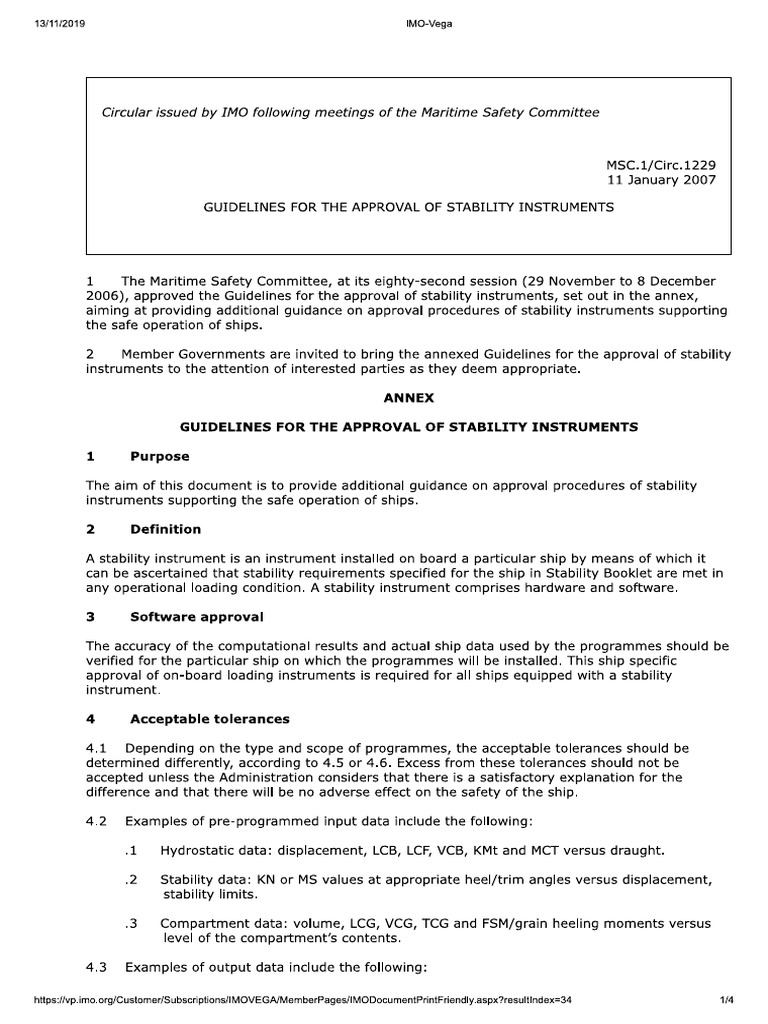 MSC 1-Circ 1229 | PDF
