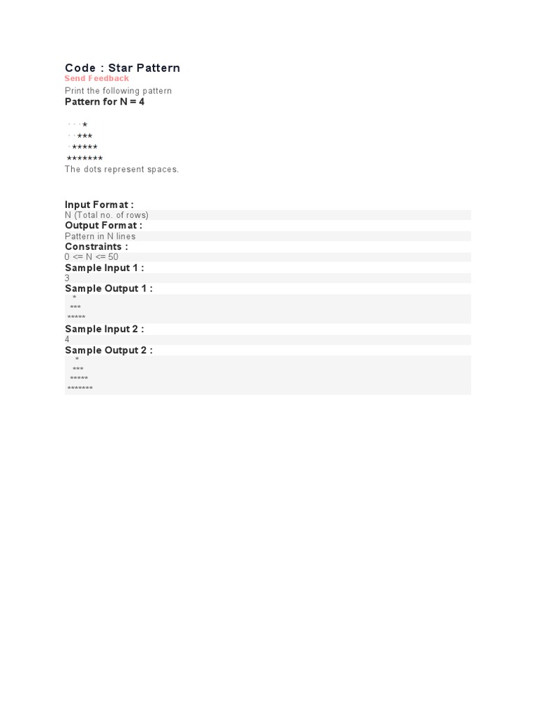 Print Star Patterns up to 50 Rows in Python | PDF
