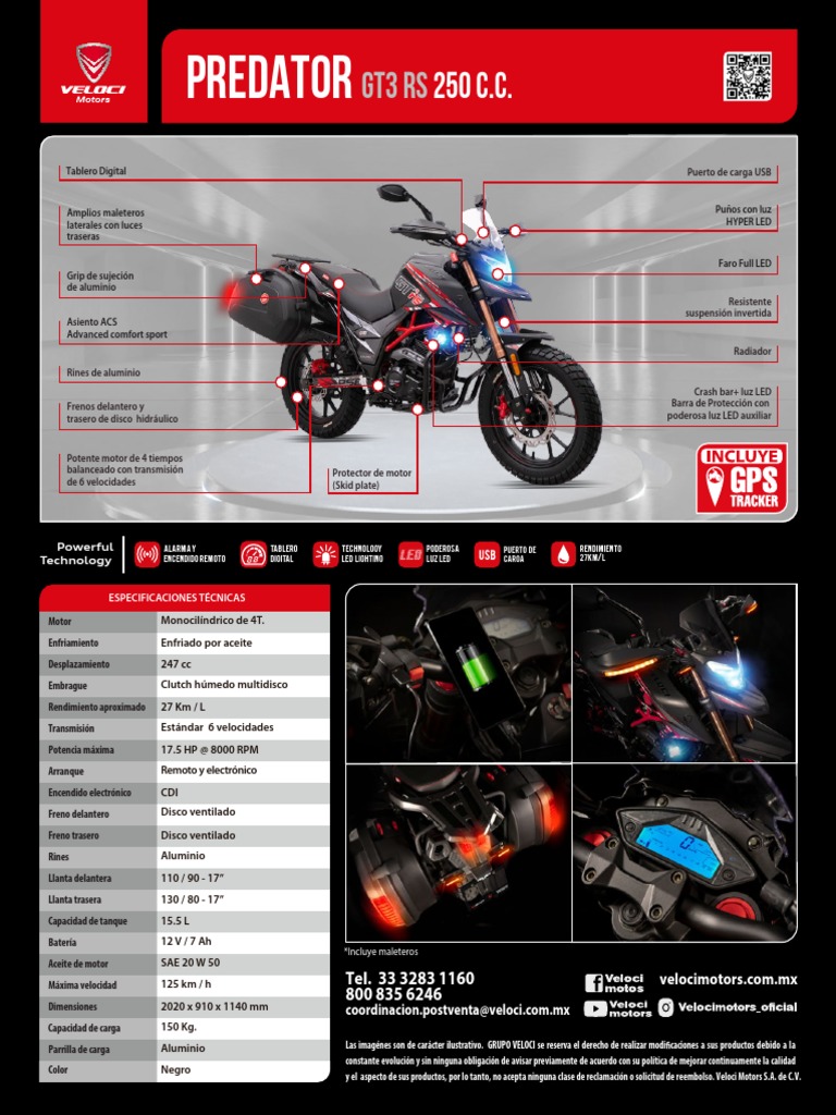 Ficha Técnica Veloci Predator GT3 RS 250 | PDF | Diodo emisor de luz ...